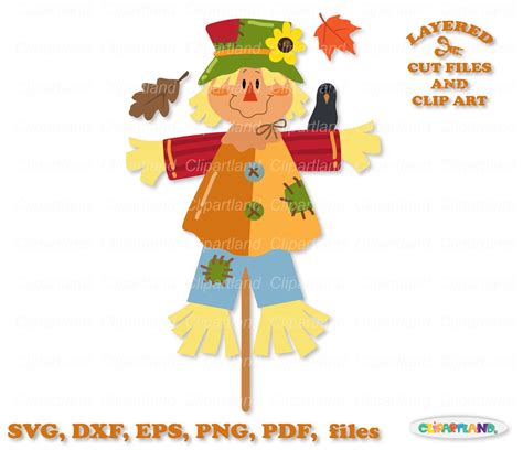 Instant Download Cute Scarecrow Svg Cut File And Clip Art Commercial