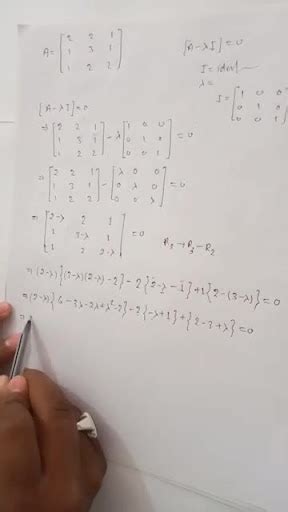 Prob32 Find Eigen Values And Eigen Vectors Of The Matrix Aleft Be