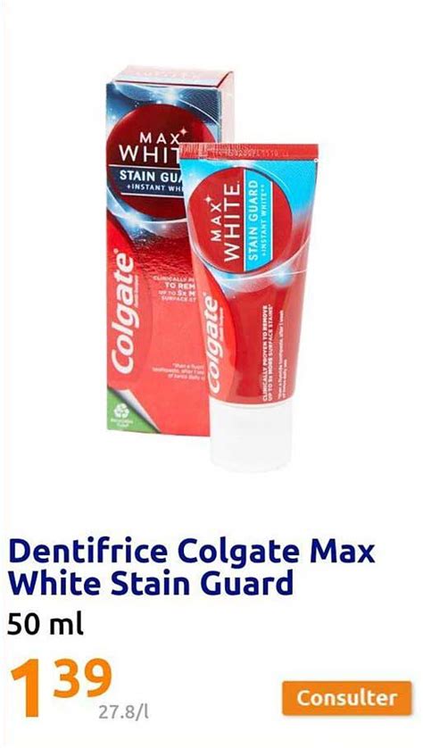 Promo Dentifrice Colgate Max White Stain Guard Chez Action ICatalogue Fr