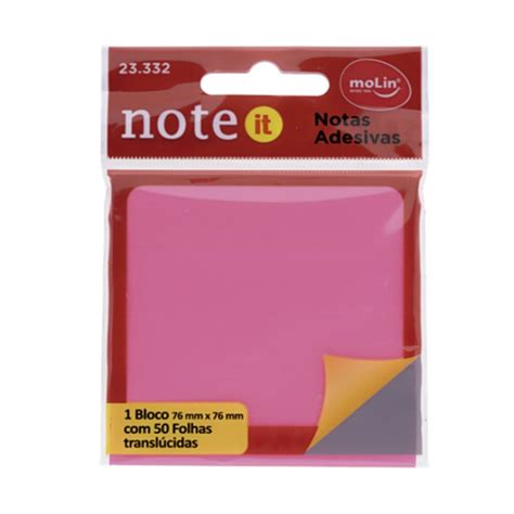 Notas Adesivas Molin Transparente Folhas Rosa Papelaria Art Pel