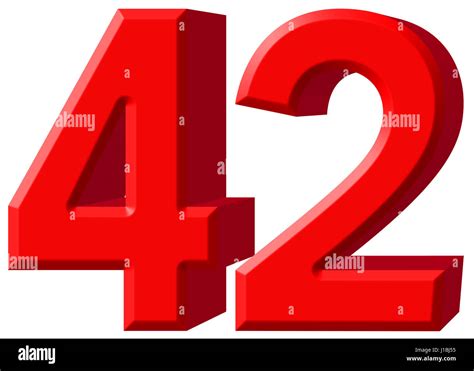 Numeral Forty Two Isolated On White Background D Render Stock