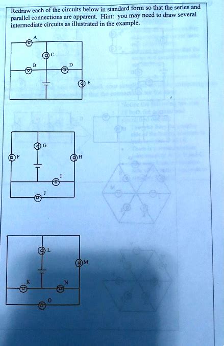 redraw each of the circuits below in standard form so that the series