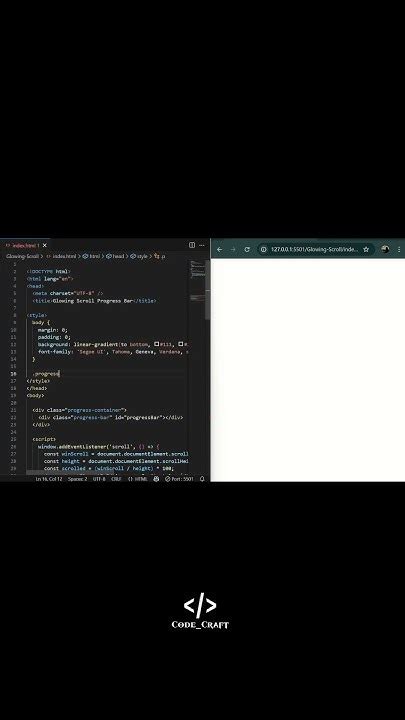 🔦glowing Scroll Progress Bar Html Css Js Ui Animation Effect ⚡ Youtube