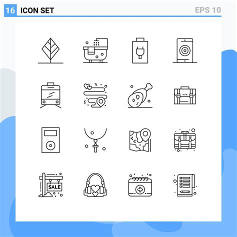 User Interface Pack Of 16 Basic Outlines Of Transport Performance Battery Optimization Media