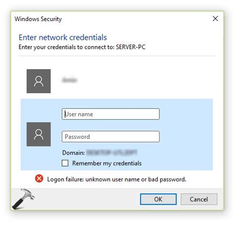 FIX Logon Failure Unknown User Name Or Bad Password In Windows 10