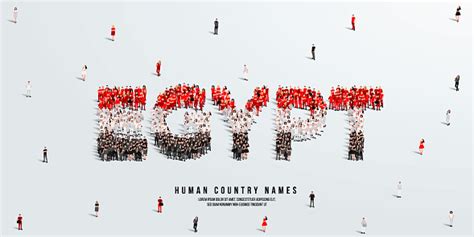 많은 사람들이 서서 단어 이집트를 구성 사람들 군중에서 만든 이집트 플래그 흰색 배경에서 격리된 벡터 그림입니다 개념에 대한 스톡 벡터 아트 및 기타 이미지 Istock