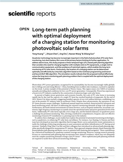 pdf long term path planning with optimal deployment of a charging