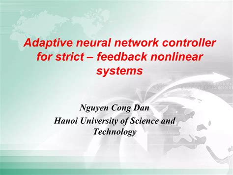 Adaptive Neural Network Controller Presentation Ppt