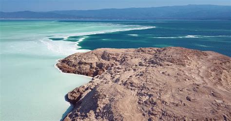Aerial View To The Saline Lake Assal In Tadjoura Region Djibouti