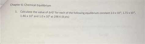 Solved Chapter Chemical Equilibrium Calculate The Chegg