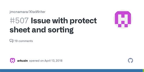 Issue With Protect Sheet And Sorting · Issue 507 · Jmcnamara