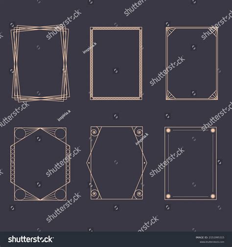 Set Geometric Square Border Frame Stock Vector Royalty Free 2151995315 Shutterstock