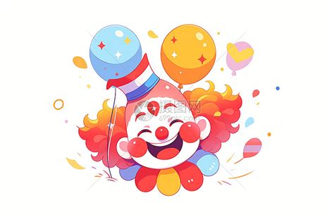背景中可爱的小丑插画图片下载 正版图片601025965 摄图网