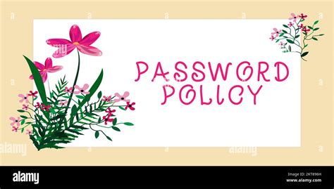 Text Caption Presenting Password Policy Internet Concept First Line Of