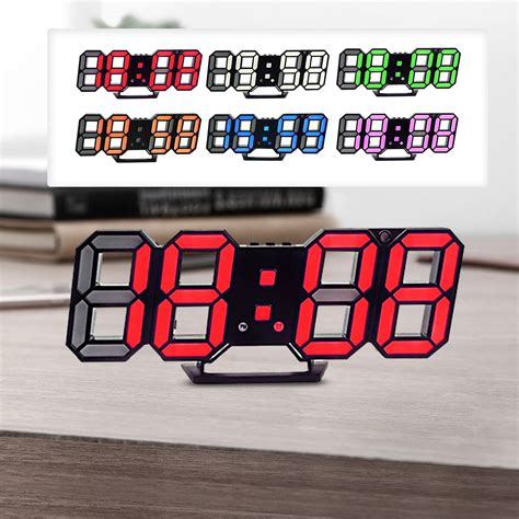 Gmluru Living Room Clock Digital Alarm Clock Automatic Photosensitive Digital Clock 3 D