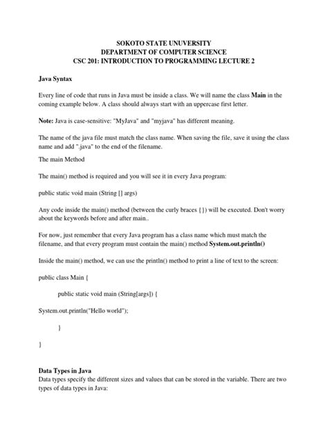 201 Lecture 2 2024 Pdf Data Type Integer Computer Science