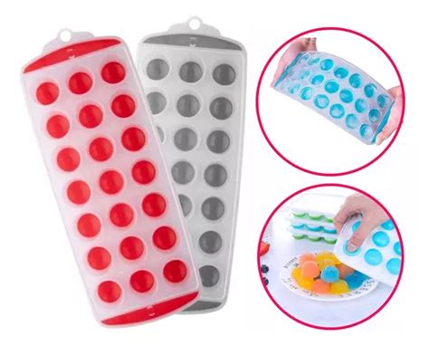 Molde redondo de silicona para hielo fácil de sacar 21 cubos de