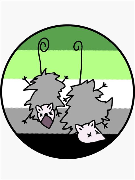 Pride Opossums Circle Aromantic Pride Flag Sticker For Sale By