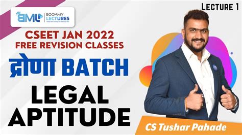 CSEET FREE LIVE Revision Legal Aptitude By CS Tushar Pahade Lecture