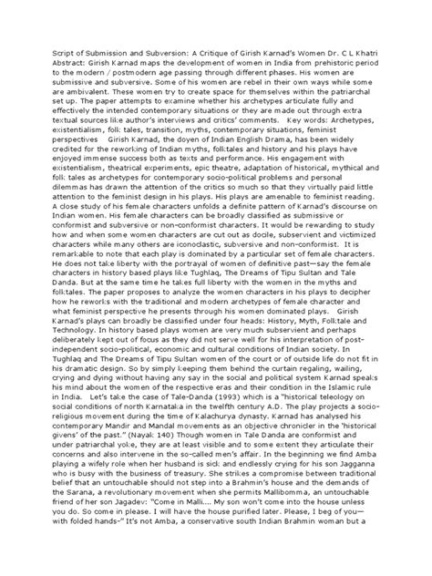script of submission and subversion pdf poetry