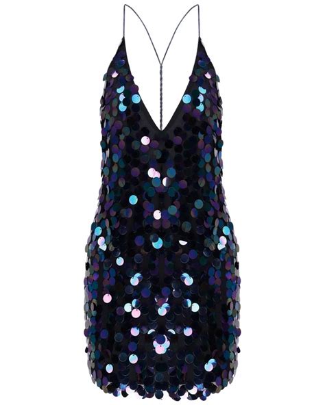 2019 Backless V Neck Sparkle Shinny Halter Women Disc Sequin Slip Dress