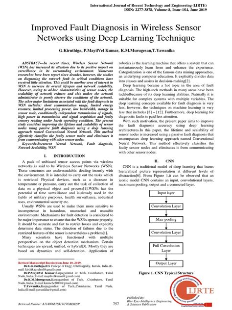 Improved Fault Diagnosis In Wireless Sensor Networks Using Deep Learning Technique Download