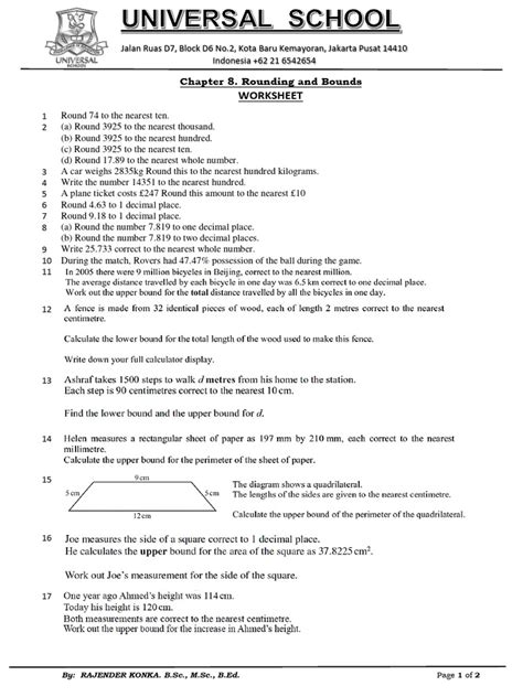 Maths Chapter 8 Worksheet Pdf