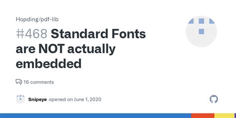 Standard Fonts Are Not Actually Embedded · Issue 468 · Hopding Pdf Lib · Github