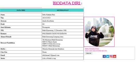Cara Membuat Tabel Biodata Diri Dengan Html Membuat Biodata Diri Dengan Html Beinyu Com