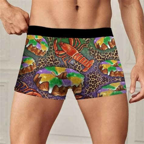 Uinagy Mens Carnival Underwear Breathable Trend Novel Digital 3d