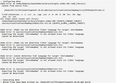 Error Determining The Linker S Language For HepRep While Installation
