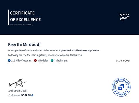 Mirdoddi Keerthi On Linkedin I Have Completed Supervised Machine