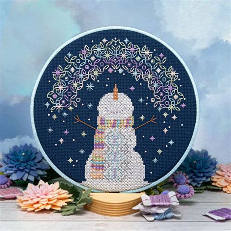 Magical Snowflakes Cross Stitch Pattern Stitched Modern
