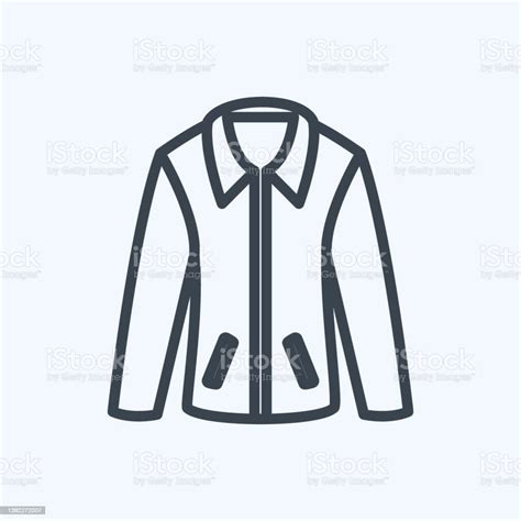아이콘 재킷 남성 액세서리 기호에 적합합니다 선 스타일 편집 가능한 간단한 디자인 디자인 템플릿 벡터 간단한 기호 그림 0명에 대한 스톡 벡터 아트 및 기타 이미지 Istock