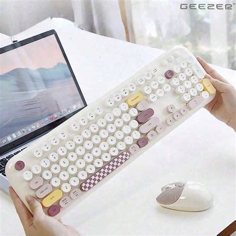 Geezer Jomaa Ergonomic 2 4g Wireless Keyboard Set Wireless Keyboard And Mouse Combo Retro