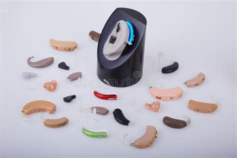 Various Hearing Aids On White Background Stock Image Image Of