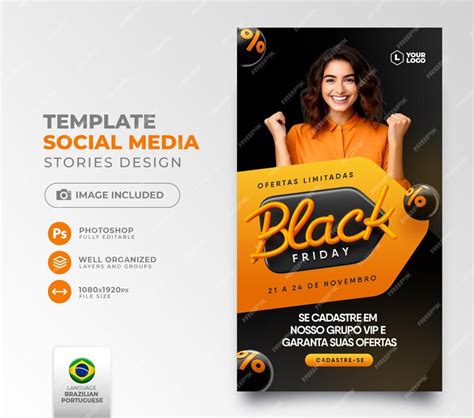 Postar Sexta Feira Negra Nas Redes Sociais Em Renderização 3d Em