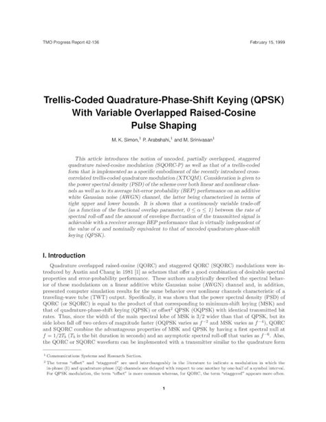 Pdf Trellis Coded Quadrature Phase Shift Keying Qpsk With Variable