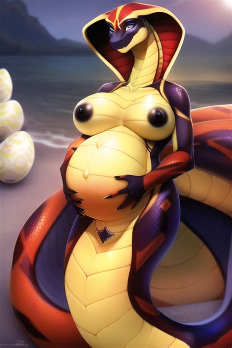 Rule 34 Ai Generated Anthro Cobra Egg Holding Belly Naga Nude