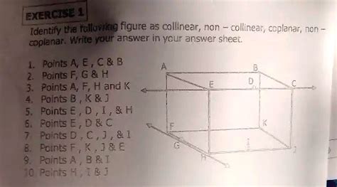 SOLVED Exercicee Identiy The Follueig Figure A Collinear Non Collinea Coplanar Non