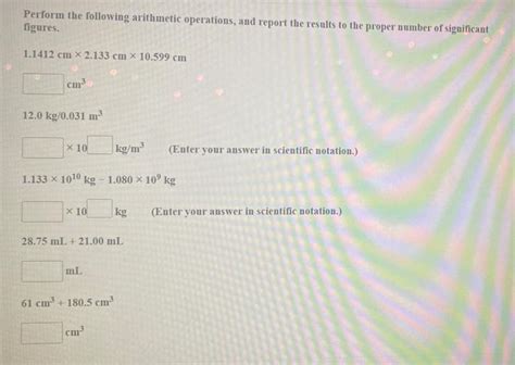 Solved Perform The Following Arithmetic Operations And