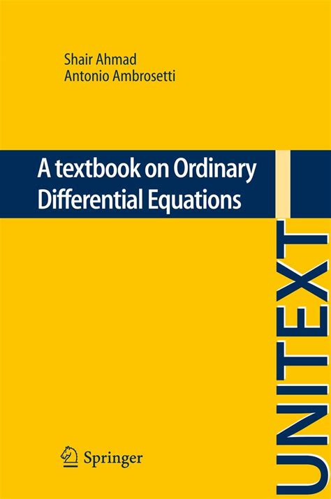Buy A Textbook On Ordinary Differential Equations UNITEXT Book Online At Low Prices In