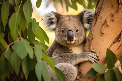 퍼스의 나무 위에서 휴식을 취하는 호주 코알라 프리미엄 사진