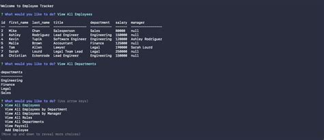 GitHub Nabeek Employee Tracker A Node CLI With SQL Integration For Tracking Your Small