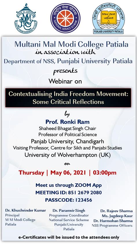 Online Webinar On Indian Freedom Struggle Organised