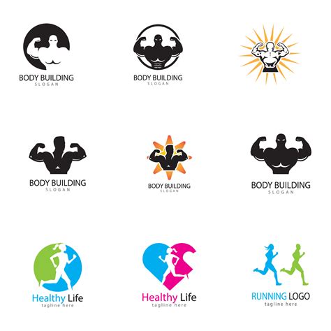 Vector Object And Icons For Sport Label Gym Badge Fitness Logo Design