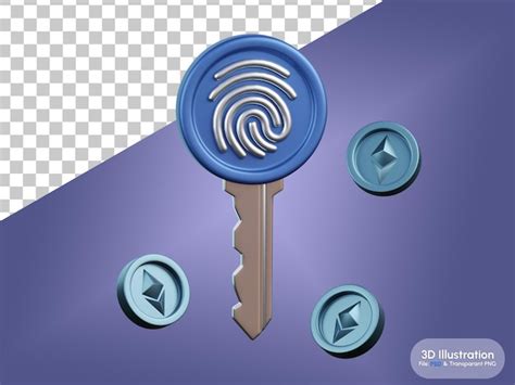 Premium Psd Private Key Of Cryptocurrency Ethereum 3d Illustration