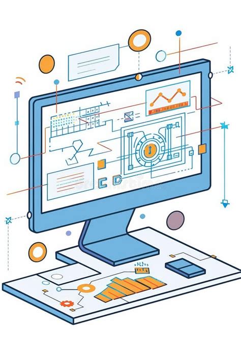A Cute Cartoon Style Ofa Digital Twin Of A Manufacturing Process