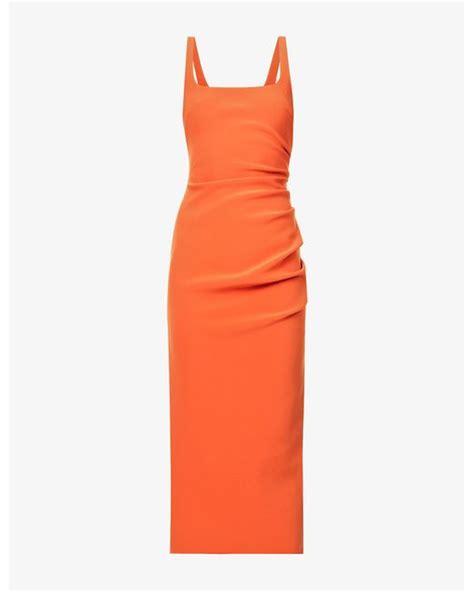 Bec And Bridge Synthetic Karina Square Neck Stretch Woven Midi Dress In