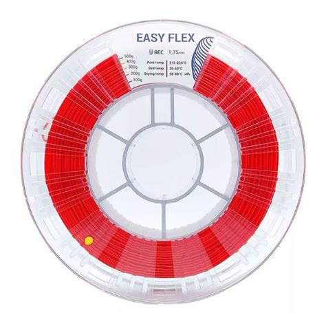 Купить FLEX пластик REC для 3d печати красный 1.75, 0.5кг